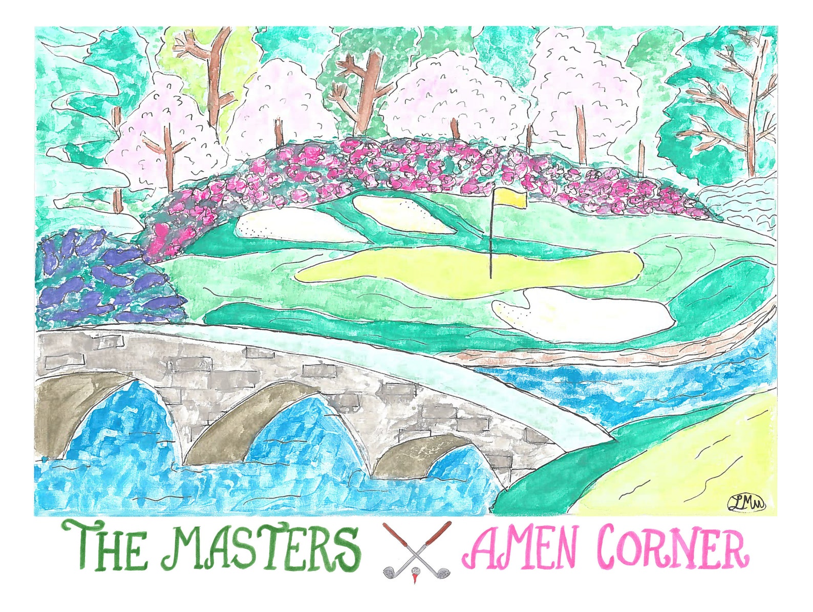 The Masters Amen Corner 13 Watercolor Art Print Augusta - Etsy