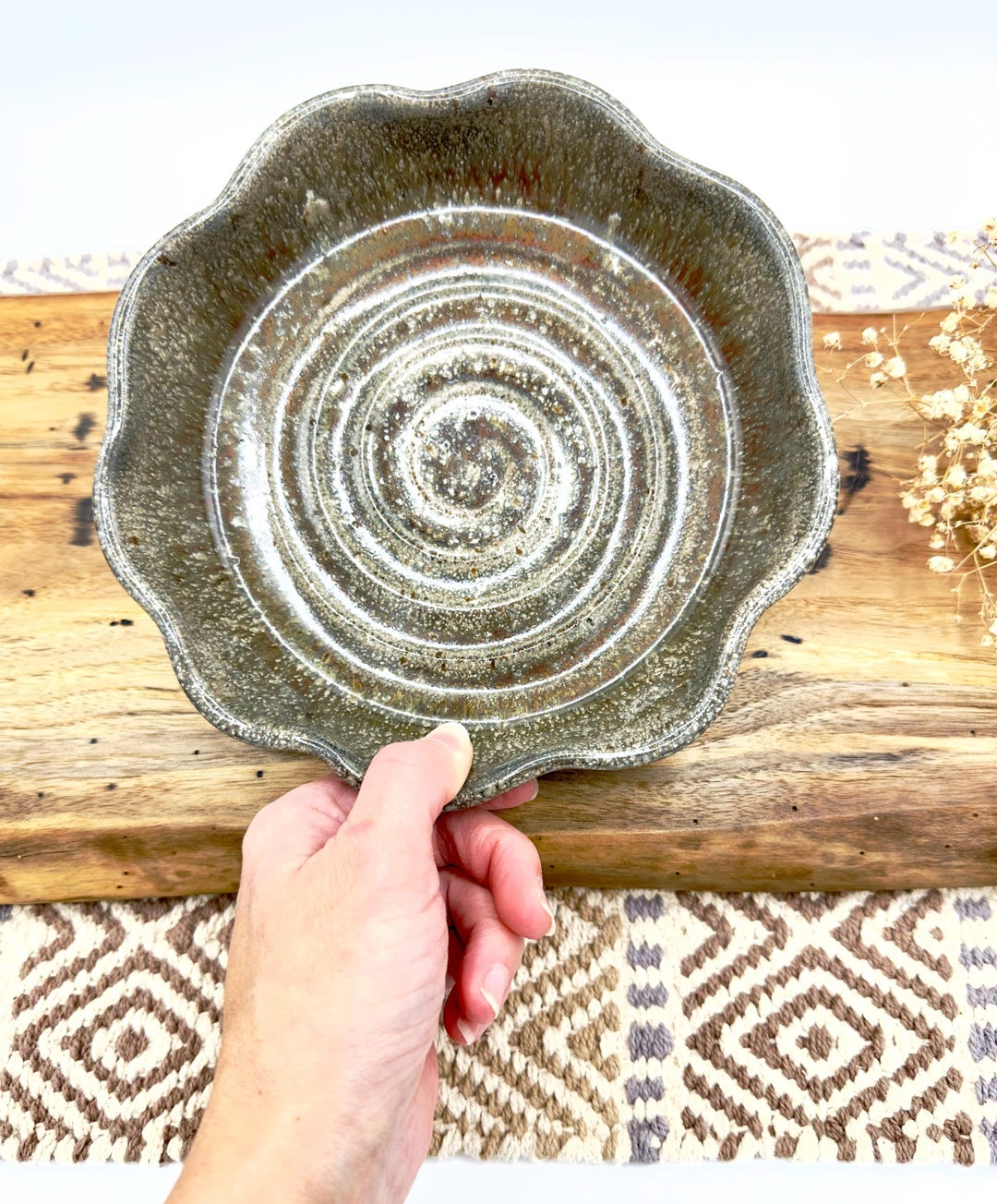 MINI Pie Plate/ Fluted Pie Dish/ Pie for 2/ Handmade Stoneware Pottery ...