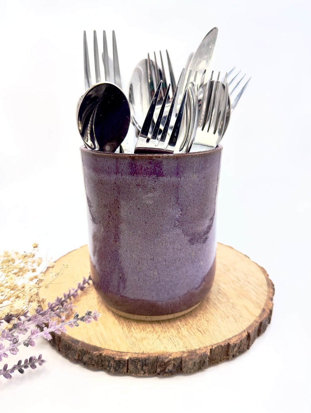 Utensil Strainer/ Handmade Pottery Silverware Drying Pot/ Ccstoneware ...