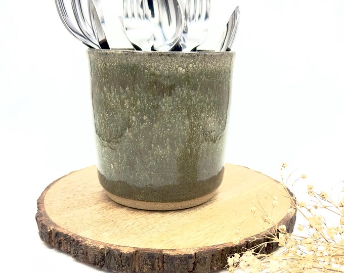 Utensil Strainer/ Handmade Pottery Silverware Drying Pot/ Ccstoneware ...
