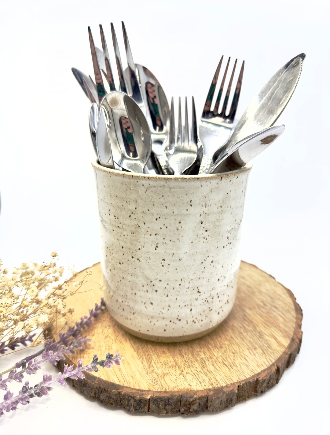 Utensil Strainer/ Handmade Pottery Silverware Drying Pot/ Ccstoneware ...