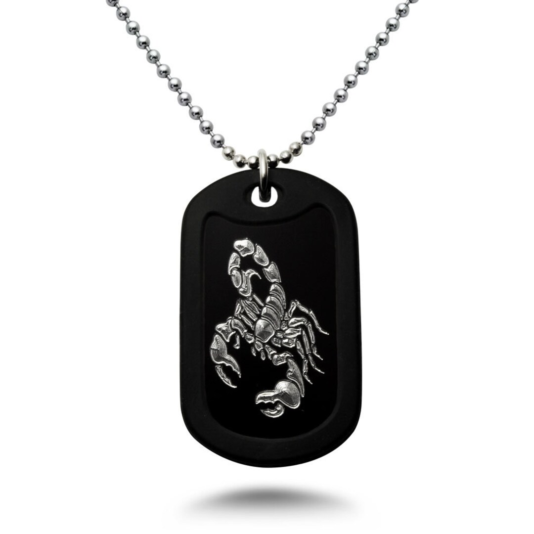Scorpio Dog Tag Necklace Personalized Engraved Scorpio Dog Tag - Etsy