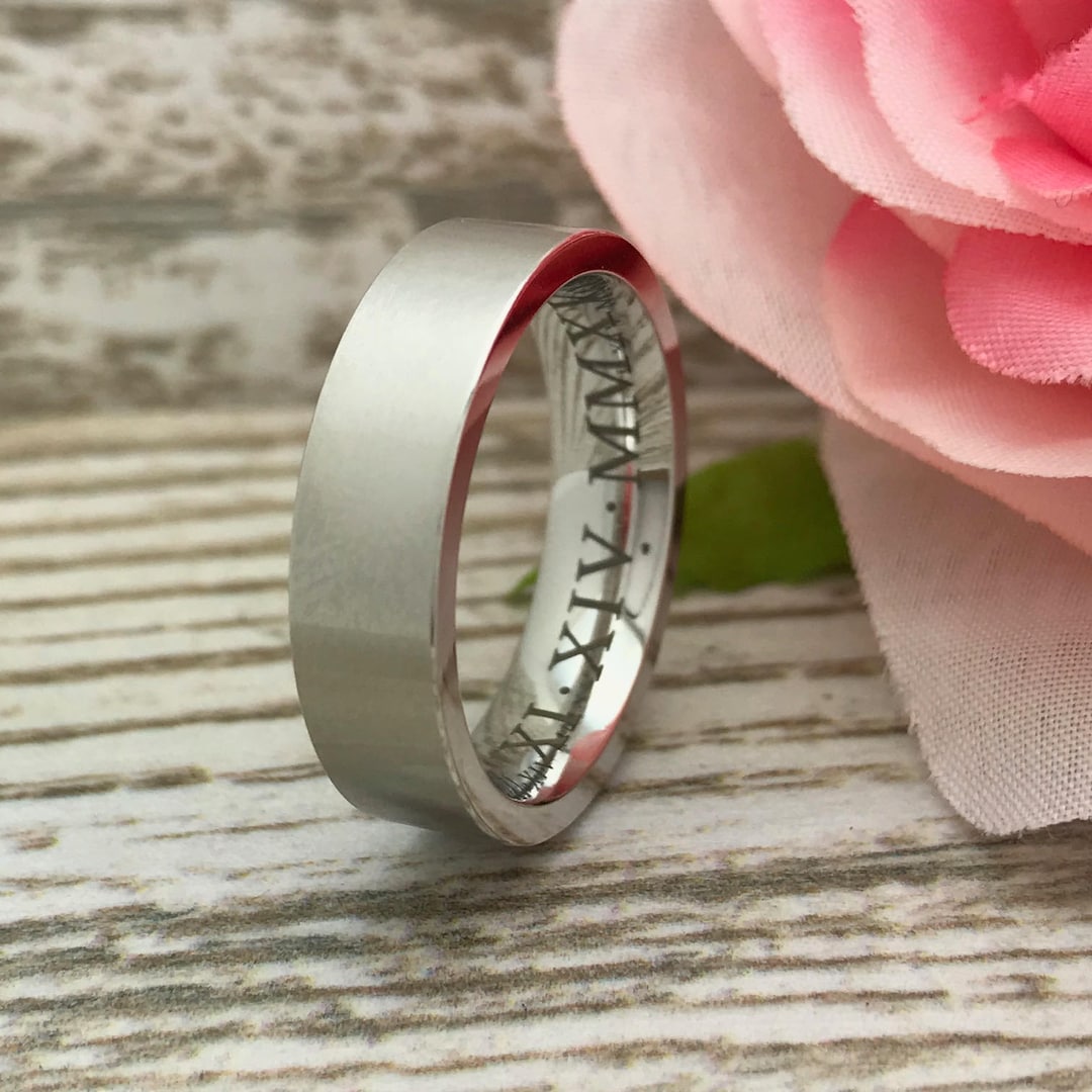 6mm Titan Ring, personalisierte Titan Ehering, Jahrestag Ringe ...