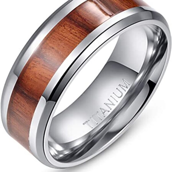 Shop Titanium Wood Ring - Etsy