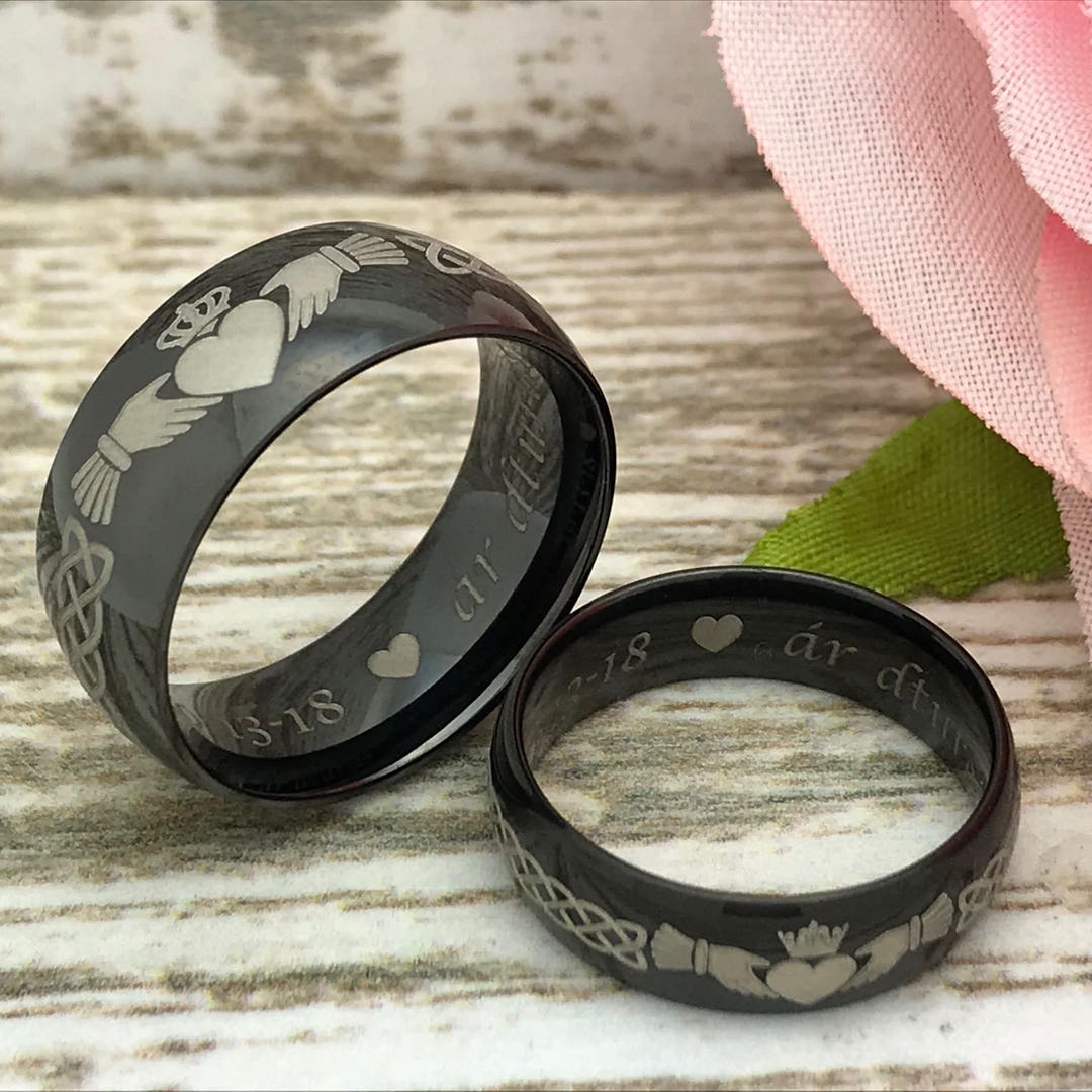 Anillos Claddagh de 8MM/6MM, anillo para él y para ella, personalizar ...