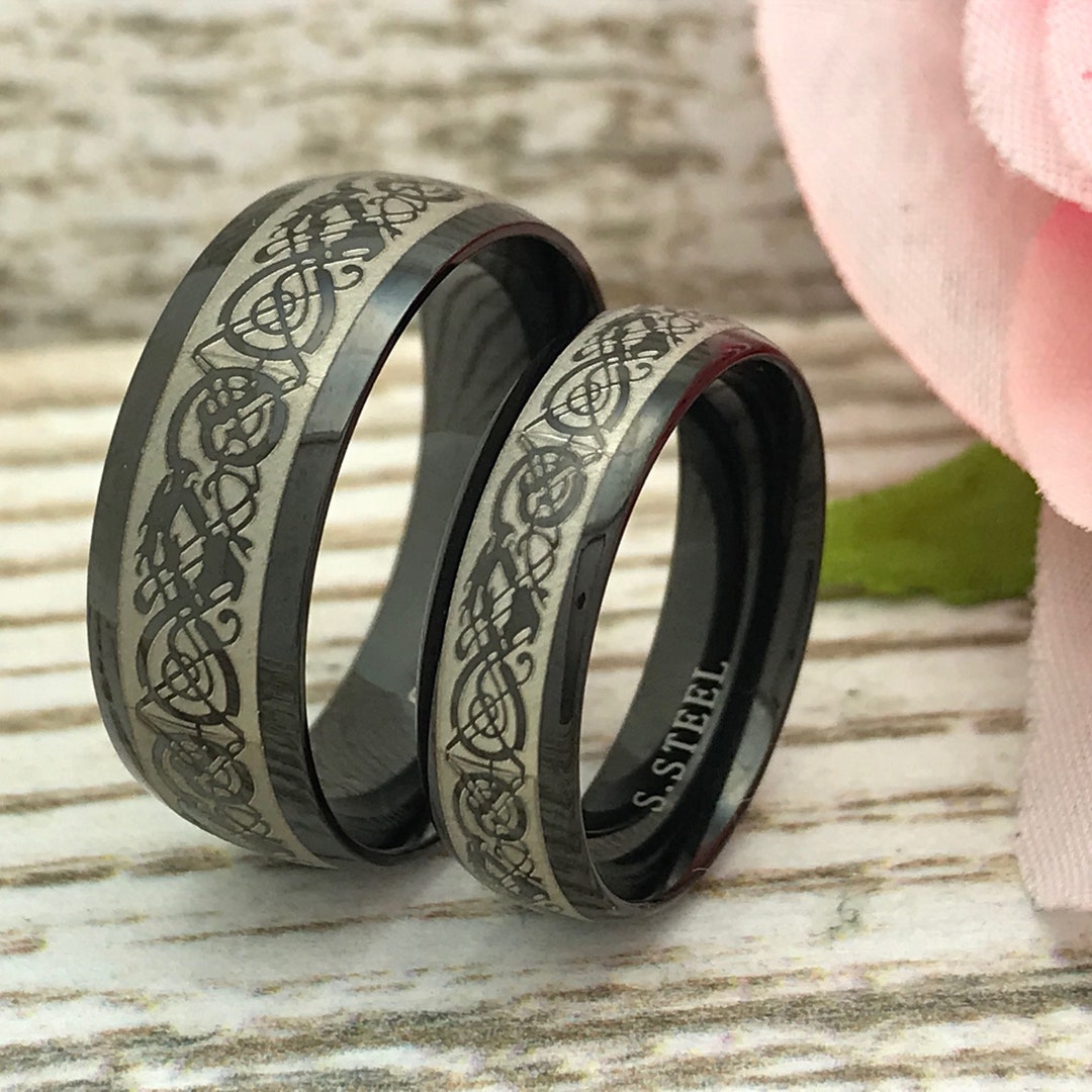 Anillo de dragón celta anillo de titanio con diseño de dragón - Etsy España