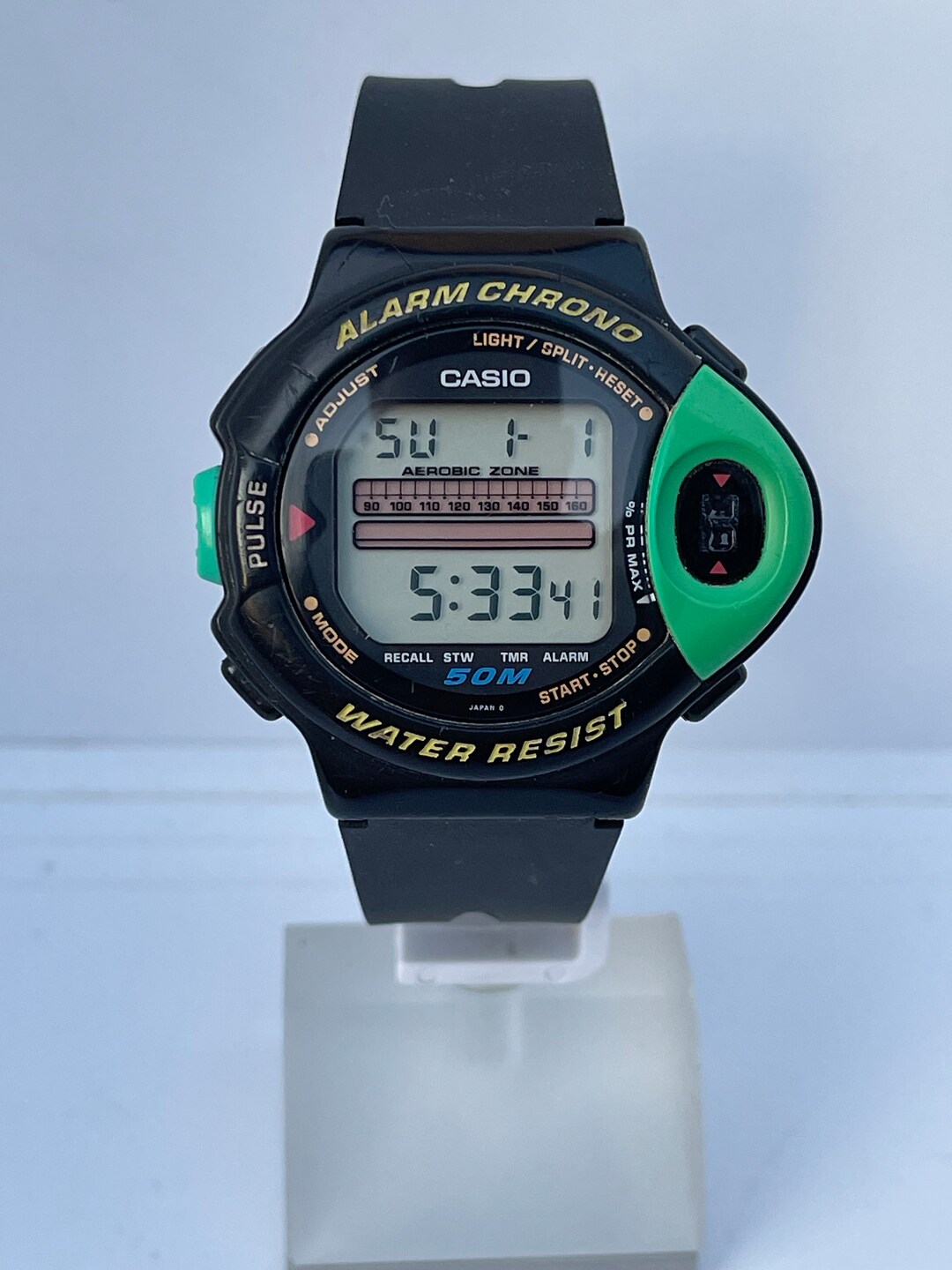 Vintage Casio JP-200W Pulse Monitor Wrist Watch Japan Sensor Alarm ...