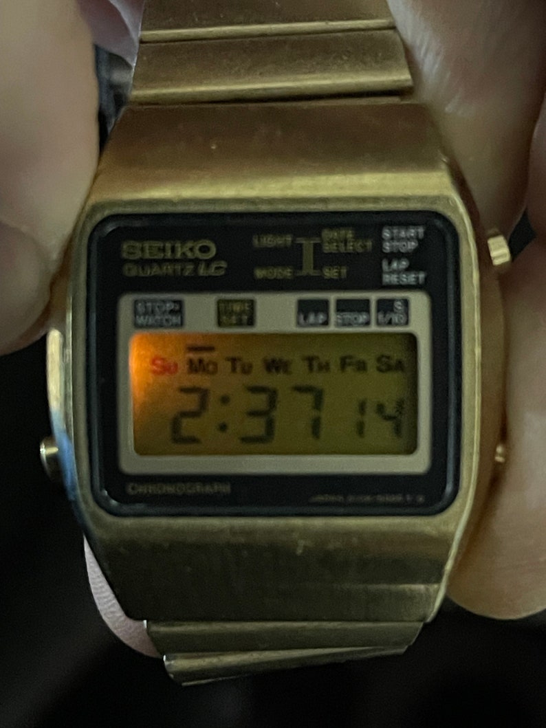 Seiko A128-5000 Vintage Digital Quartz LC Wristwatch Japan Chronograph ...