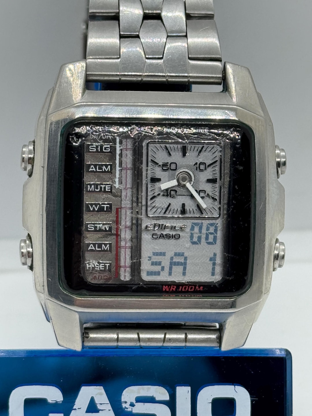 Vintage Casio Edifice EFA-124 Men's Wrist Watch Ana-digi World Time ...