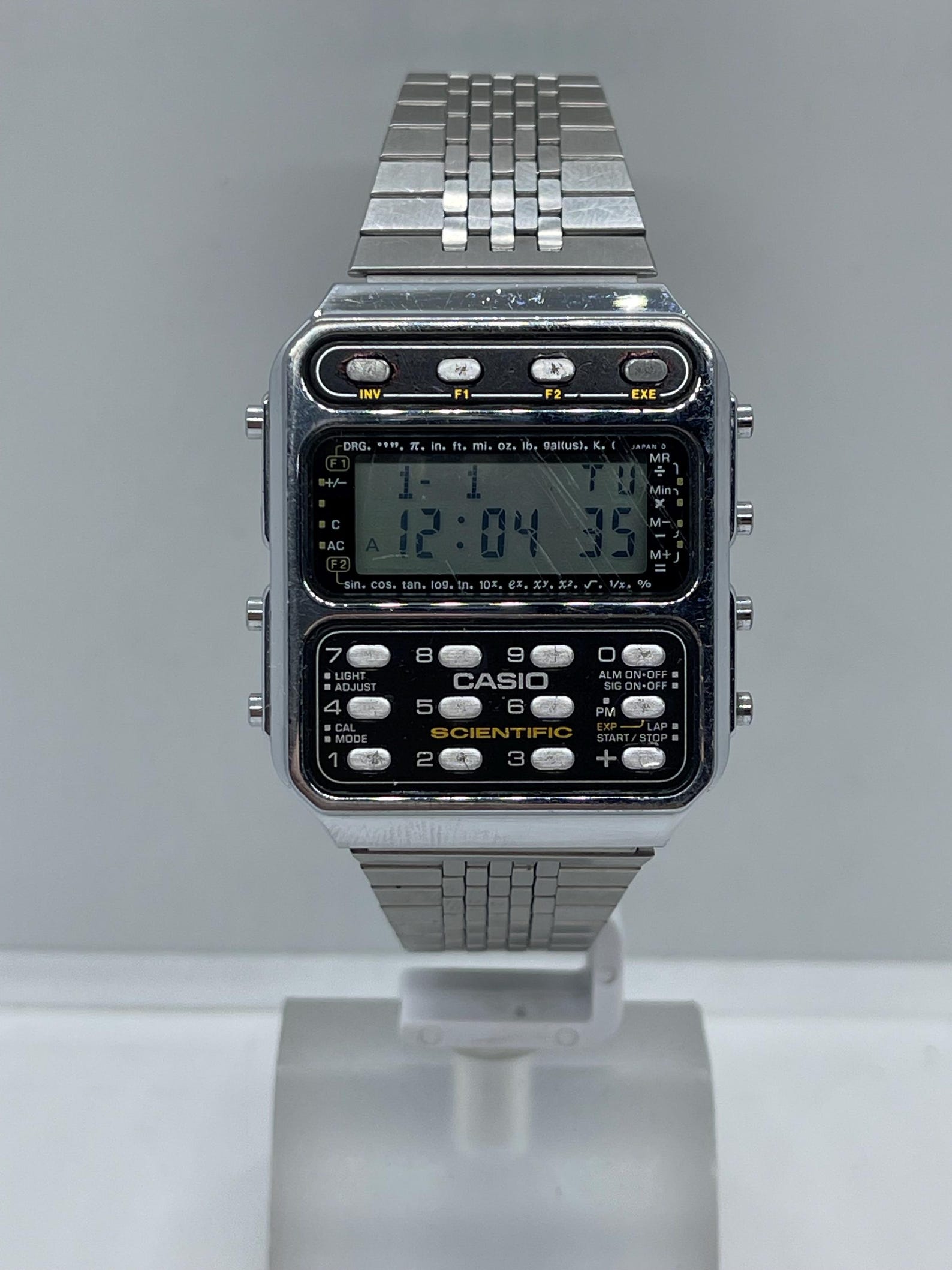 Casio CFX-200 Scientific Calculator Watch Vintage Mens Watch Rare Japan ...