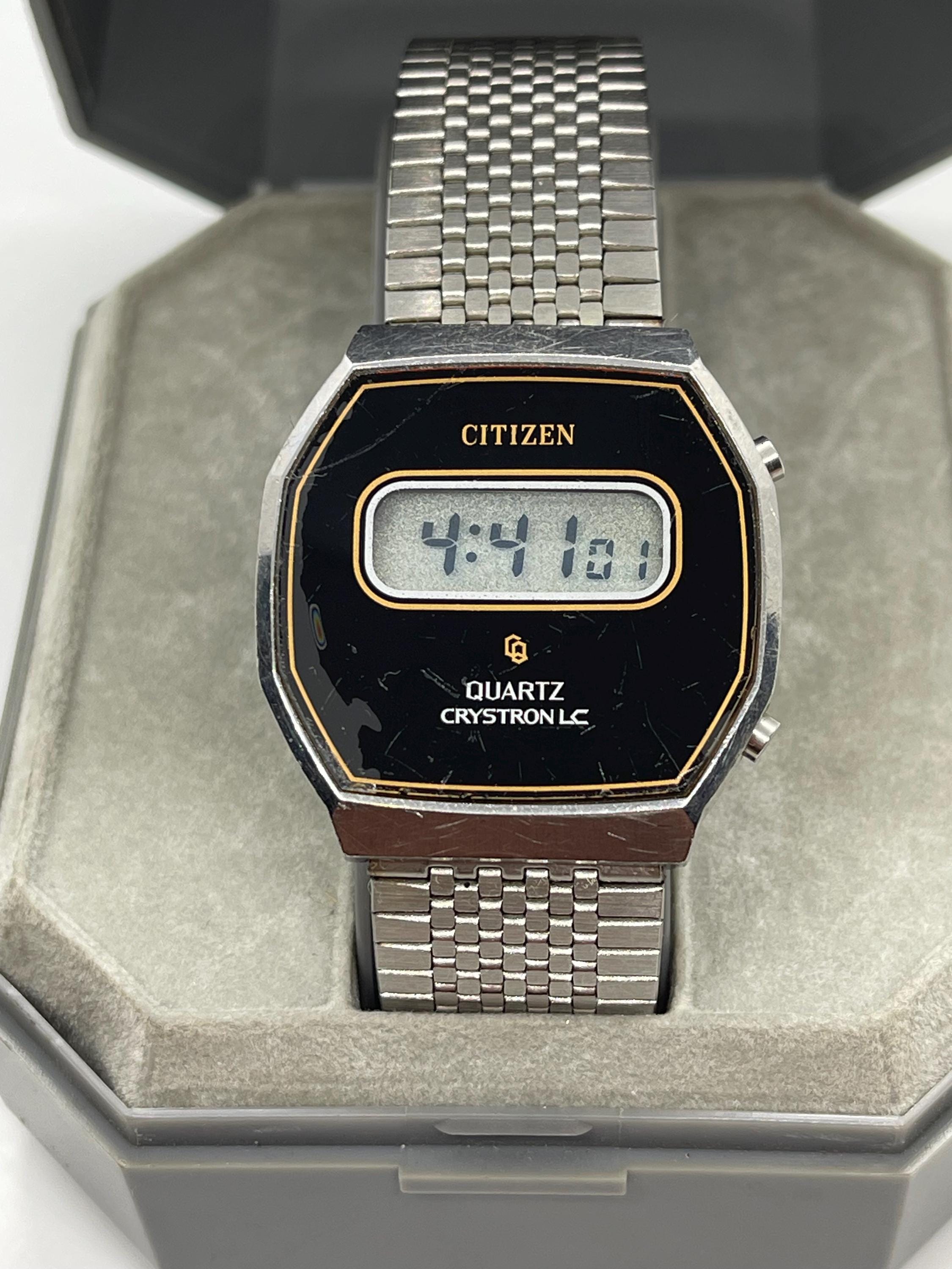 Vintage Citizen Quartz Crystron LC 50-6010 Digital Men's Wristwatch ...