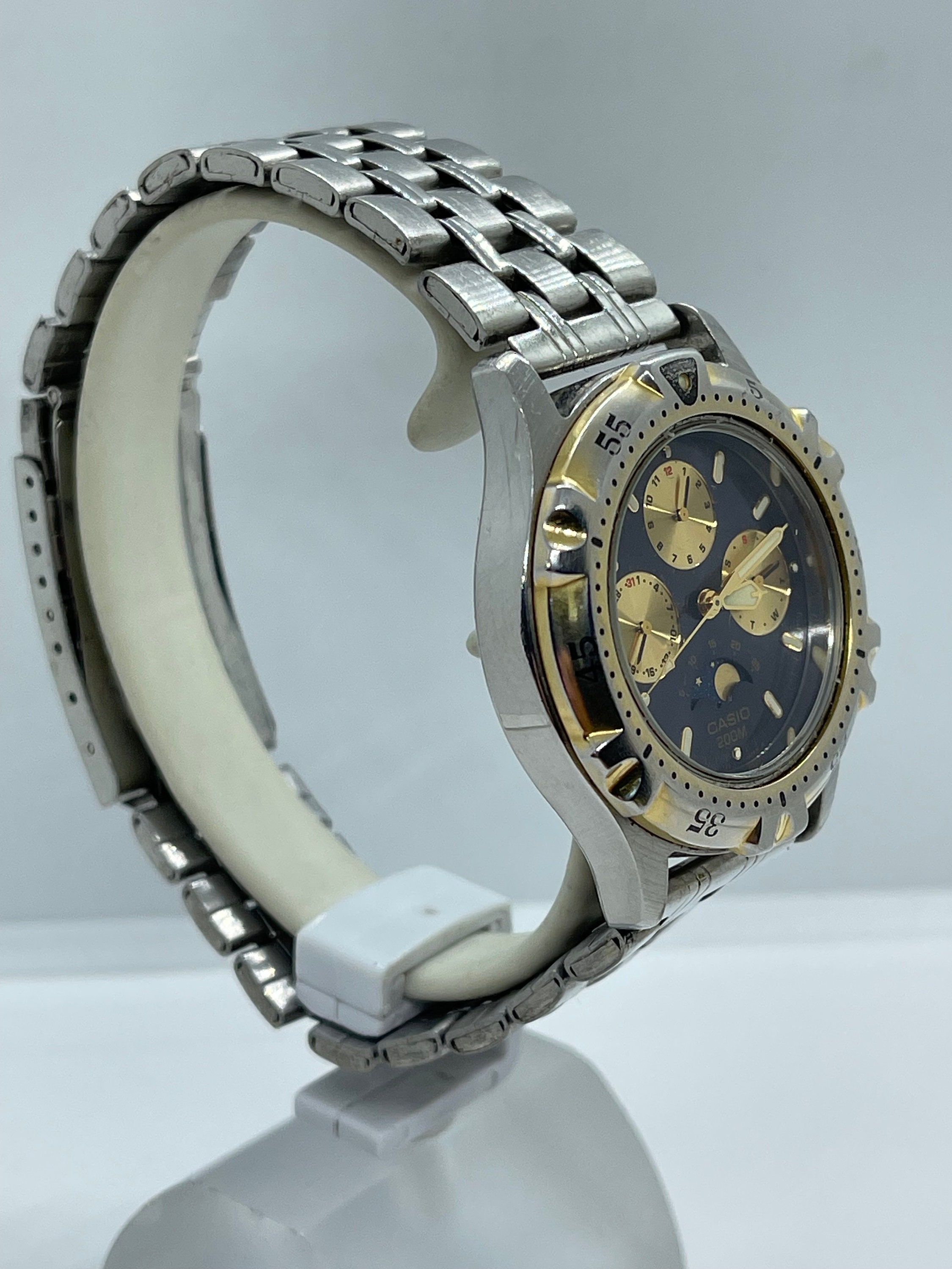 Vintage Casio MD-726 Module 716 Moon Please Day/date Diver 200m Quartz ...