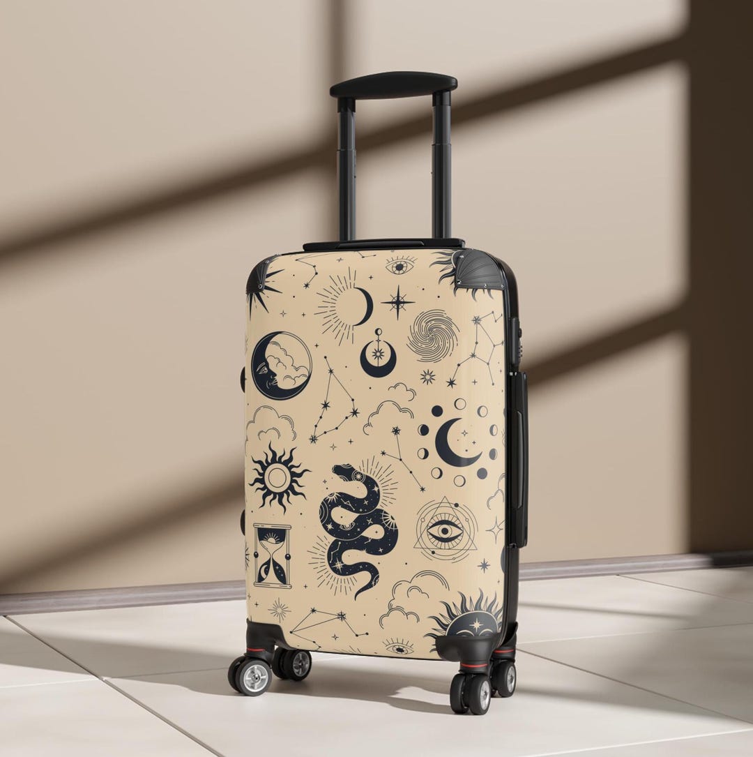 Celestial Suitcase, Boho Style Carry on Bag, Starry Travel Luggage ...