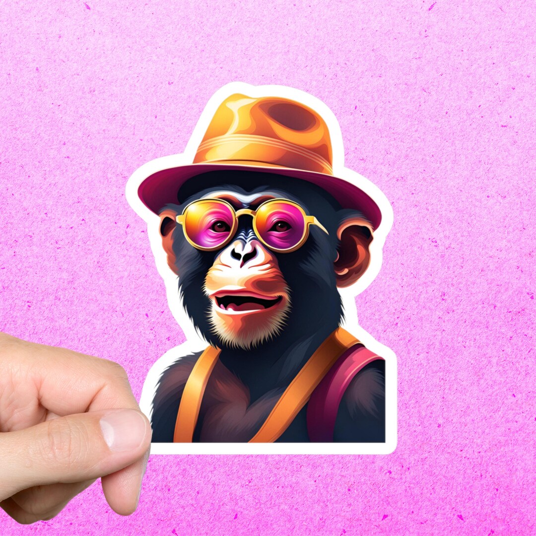 Groovy Monkey Sticker Decal - Funky Animal Stickers for Laptop, Water ...