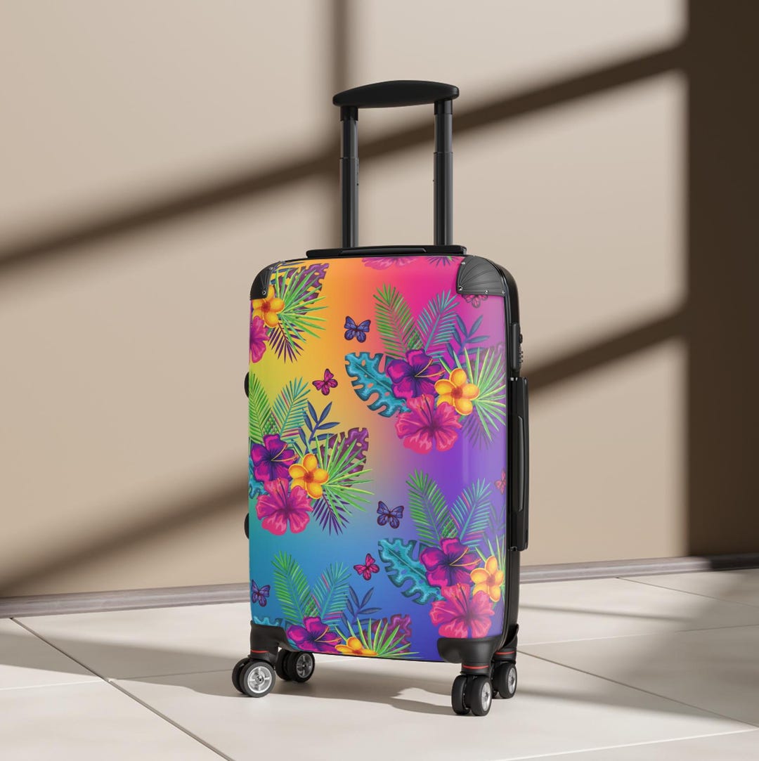 Tropical Floral Suitcase, Luggage for Girls, Travel Bag for Women ...