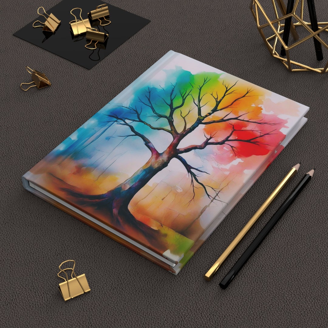 Tree of Life Notebook Hardcover Nature Print / Forest Journal / Rainbow ...