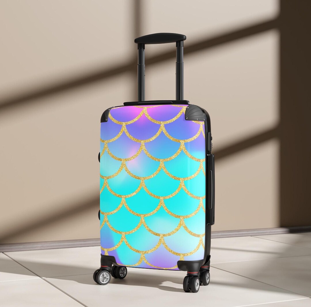 Mermaid Scales Glitter Suitcase for Girl, Luggage for Teen Girl, Cute ...