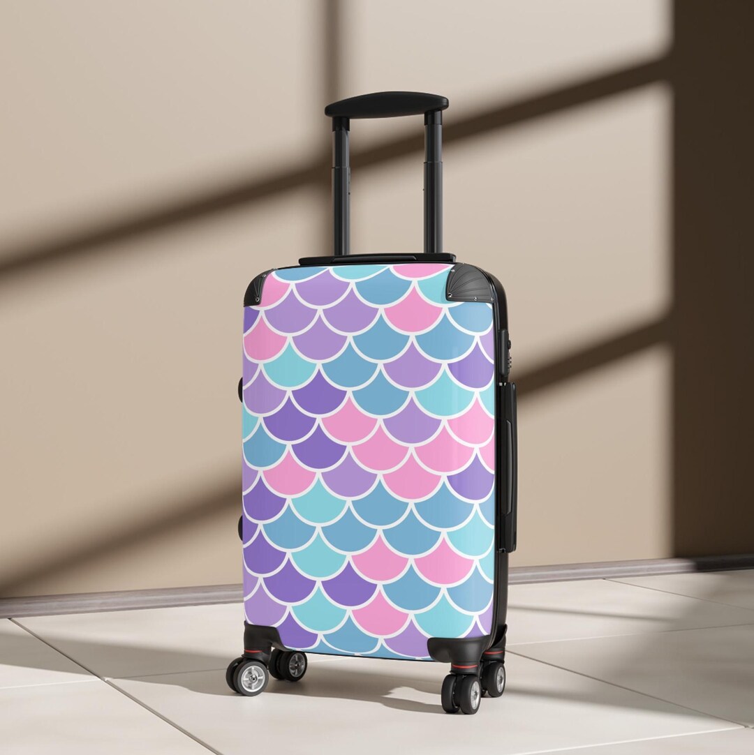 Mermaid Scales Carry-on Suitcase, Travel Luggage for Kids, Pastel ...