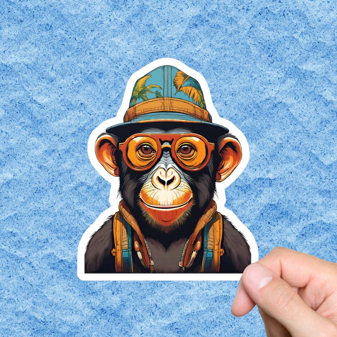 Cool Monkey Vinyl Decal - Stickers for Laptop Water Bottle Tumbler ...
