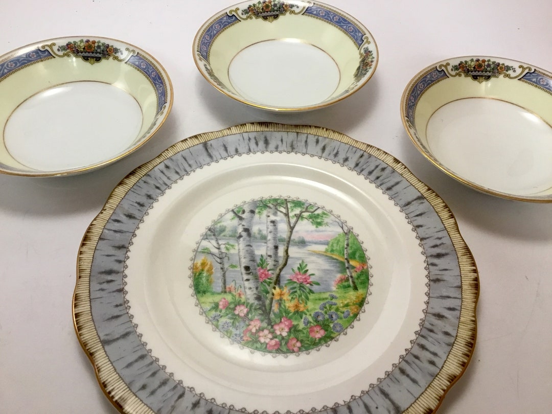 Plate Set | China Plate Set | Plate Wall Display | Vintage Plates ...