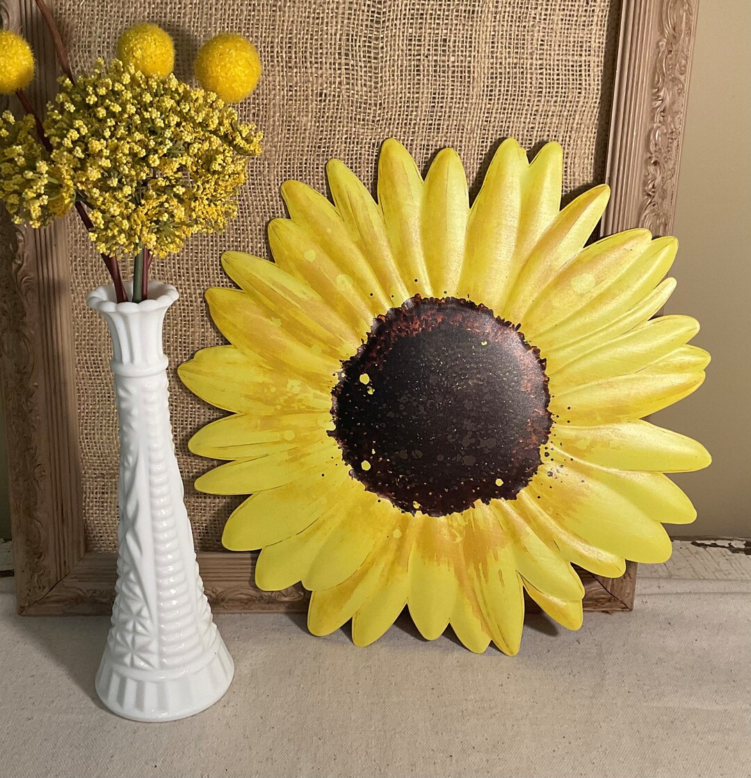 Sunflower Sign Metal Sunflower Wall Decor Sunflower Decor - Etsy