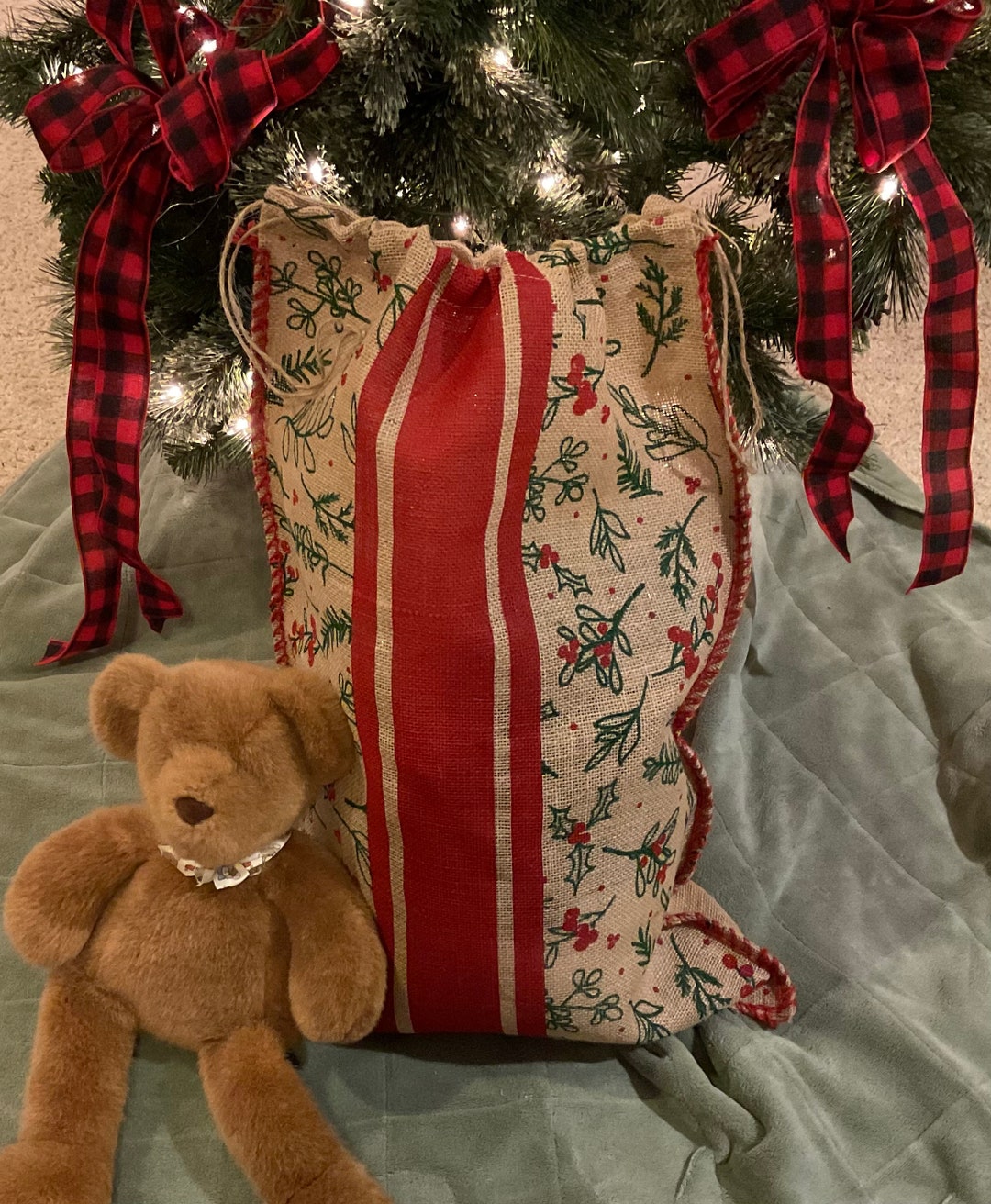 Santa Sack Large Santa Sack Large Burlap Gift Bag Christmas Santa Sack ...