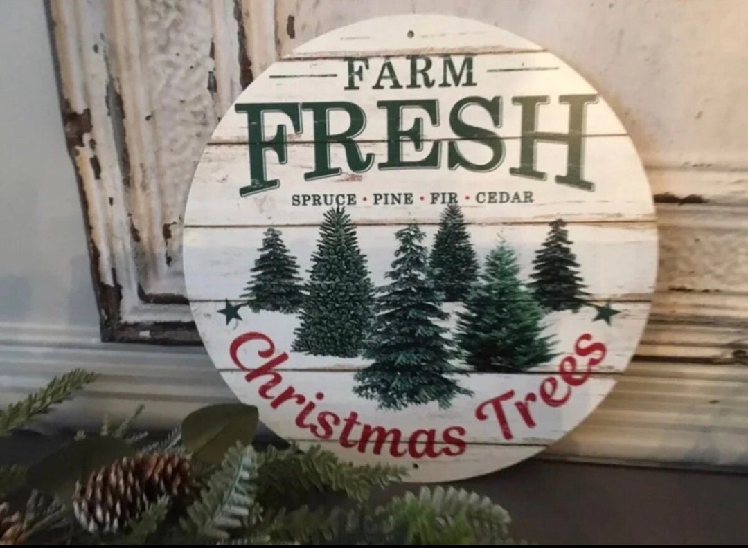 Christmas Tree Sign Christmas Sign Metal Christmas Sign Christmas Decor ...