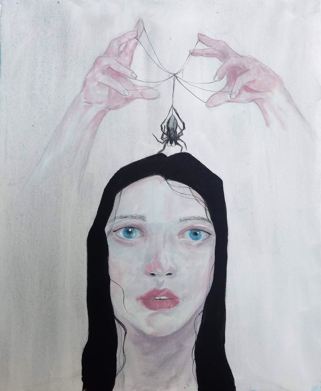 Spider and Girl Portrait Original One of a Kind Artwork Illustration - Etsy