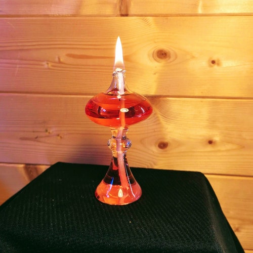 Hand Blown Glass Oil Lamp Spaceport - Etsy