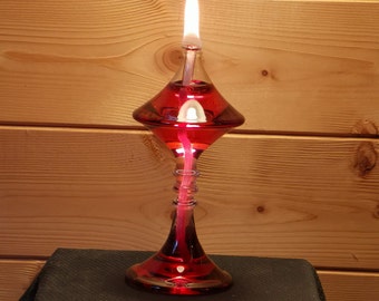 Hand Blown Glass Oil Lamp Spaceport | Etsy