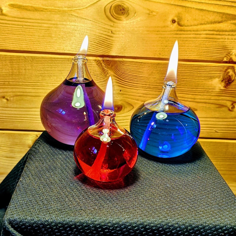 Glass Candle Lamp - Etsy