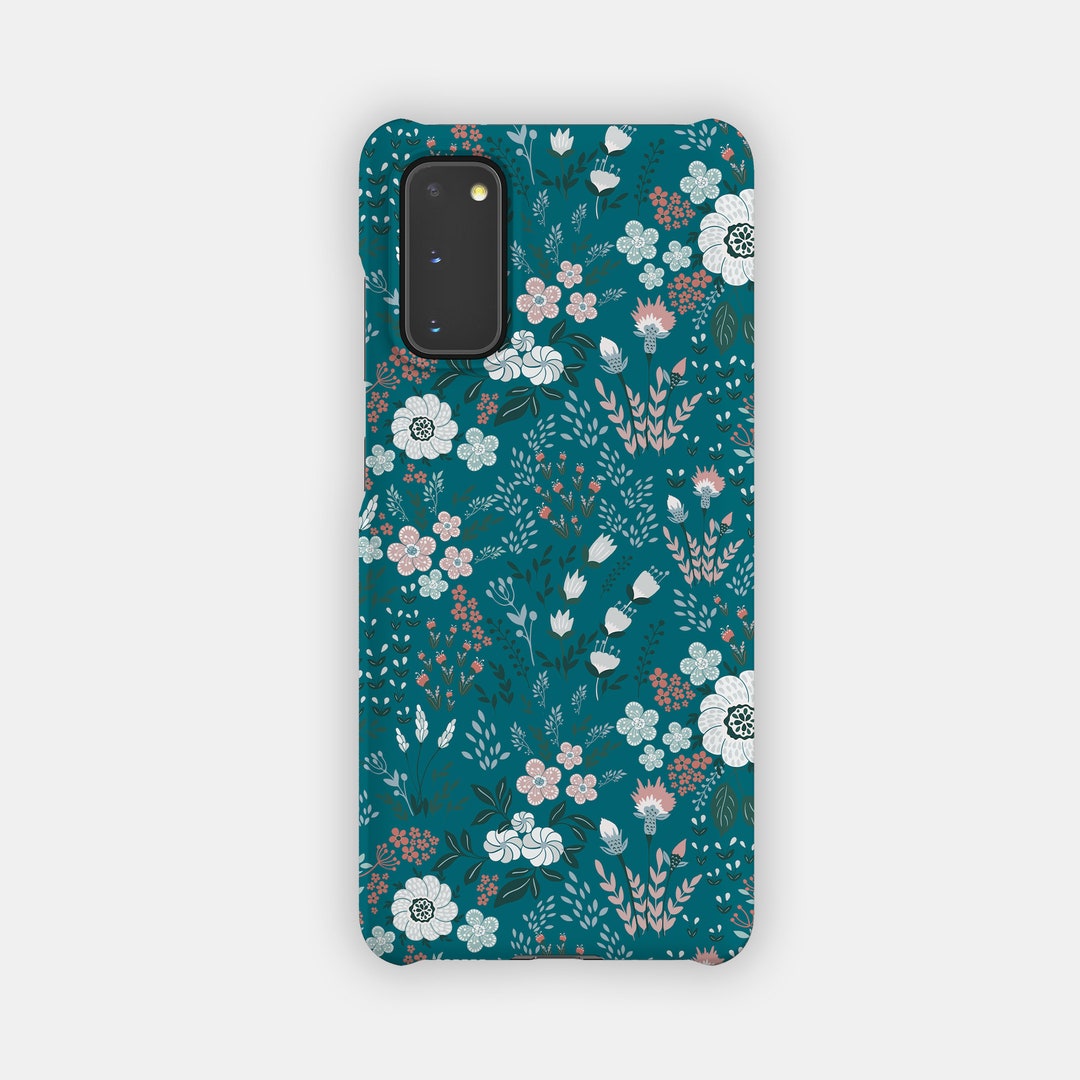 TEAL SCATTERING Phone Case Greeny Blue Flowery Design for Your Samsung ...