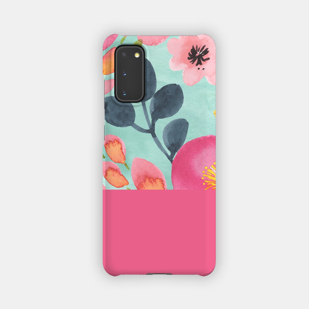 RAIN FALL Phone Case Floral and Block Lush Pink Design for Your Samsung ...