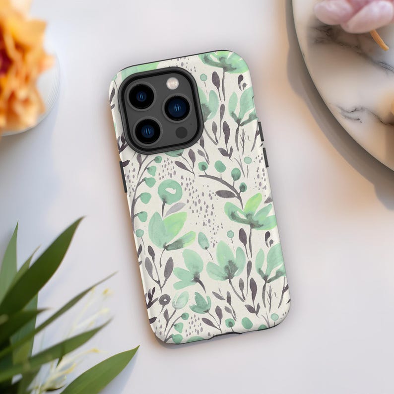 Fresh Mint Phone Case: for iPhone 17 Pro, 16e, 15, 14, 13. Light ...