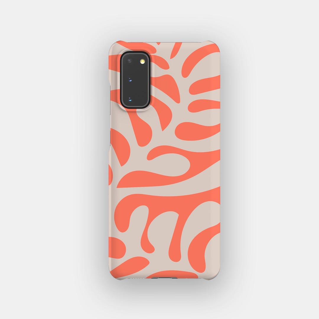 Abstract Peach Leaf Phone Case | Aesthetic Floral Cover for Samsung Galaxy S25 Ultra, S25 Plus ...