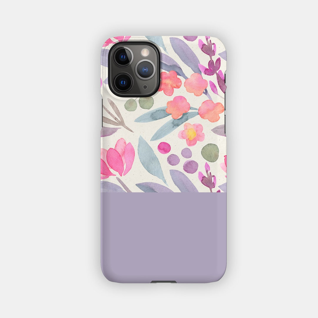 COLORED SEEDS iPhone Case Floral and Block Lilac Design for Your Apple ...