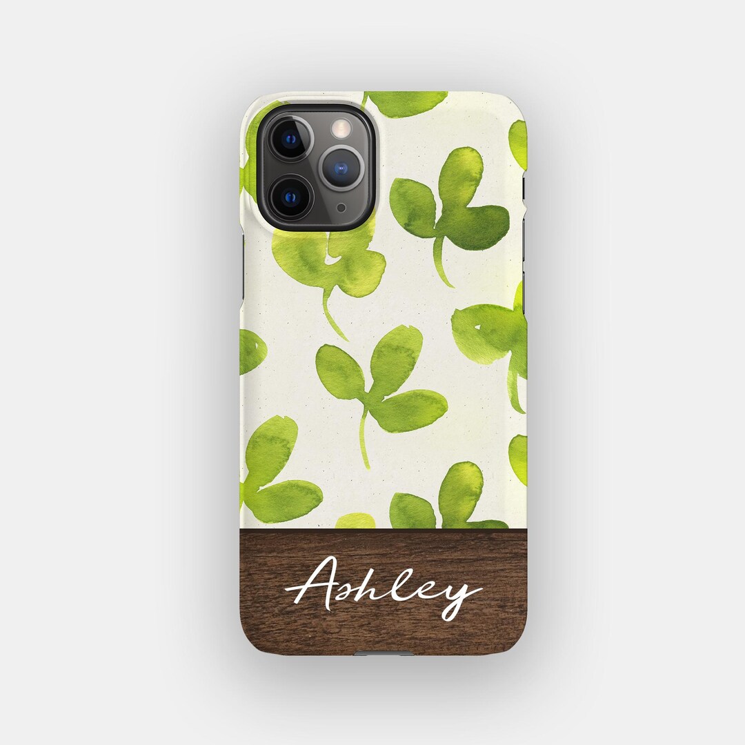 Emerald Clover Phone Case | Pastel Floral Cover for iPhone 16 Pro Max ...