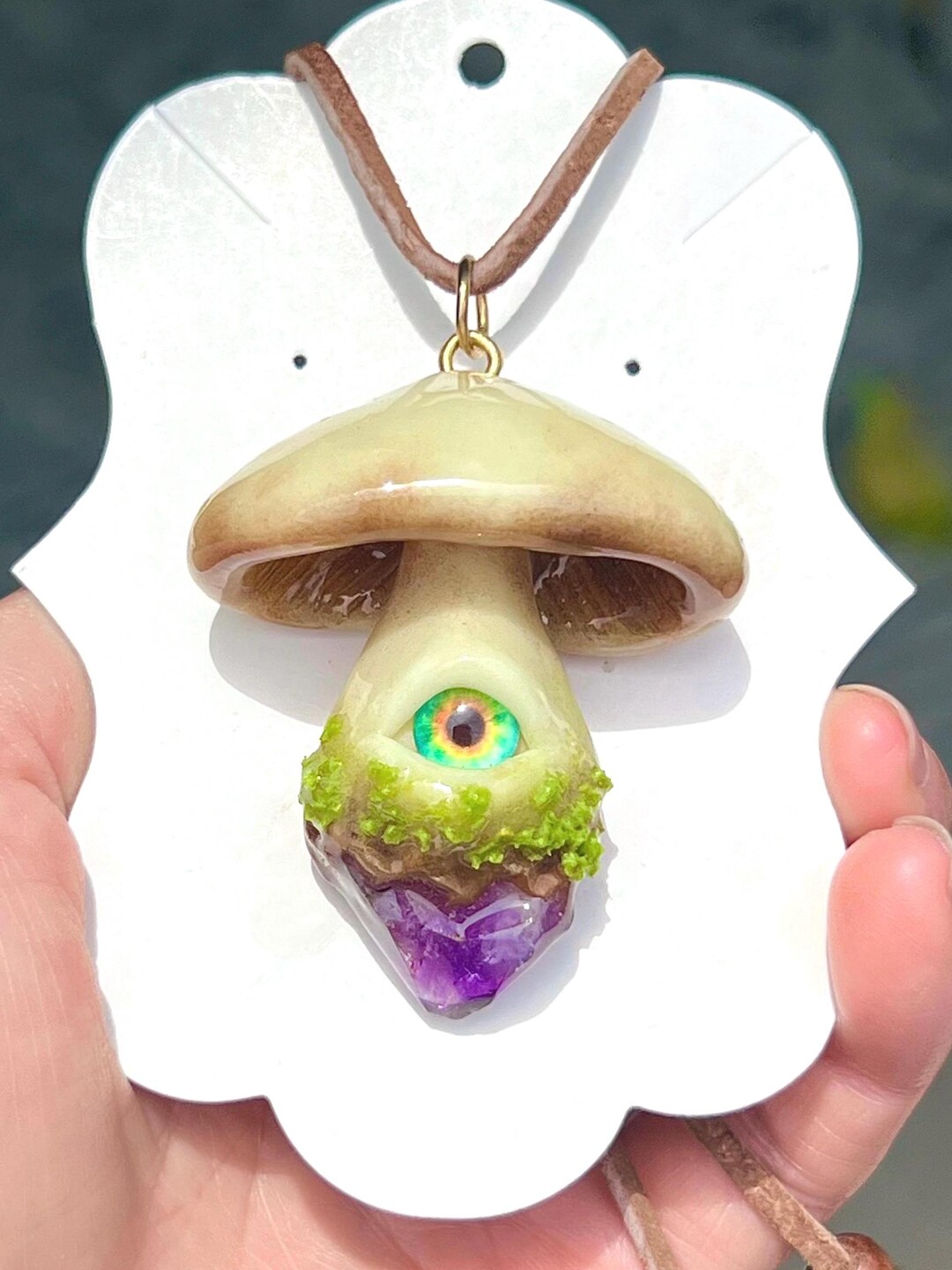 Ghost Protection Charm Crystal Necklace Glass Eye Glow in the Dark ...