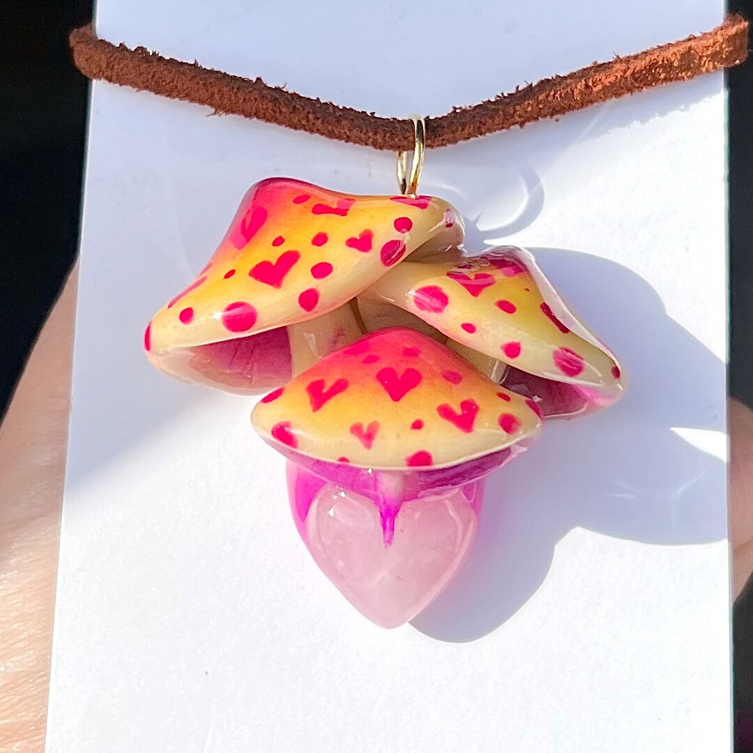 Heart Spotted Glow in Dark Heart Shaped Rose Quartz + Gradation Pink ...