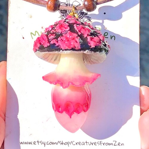 Petite Cherry Blossom Fairy Amanita Glow in Dark Teal Mushroom - Etsy