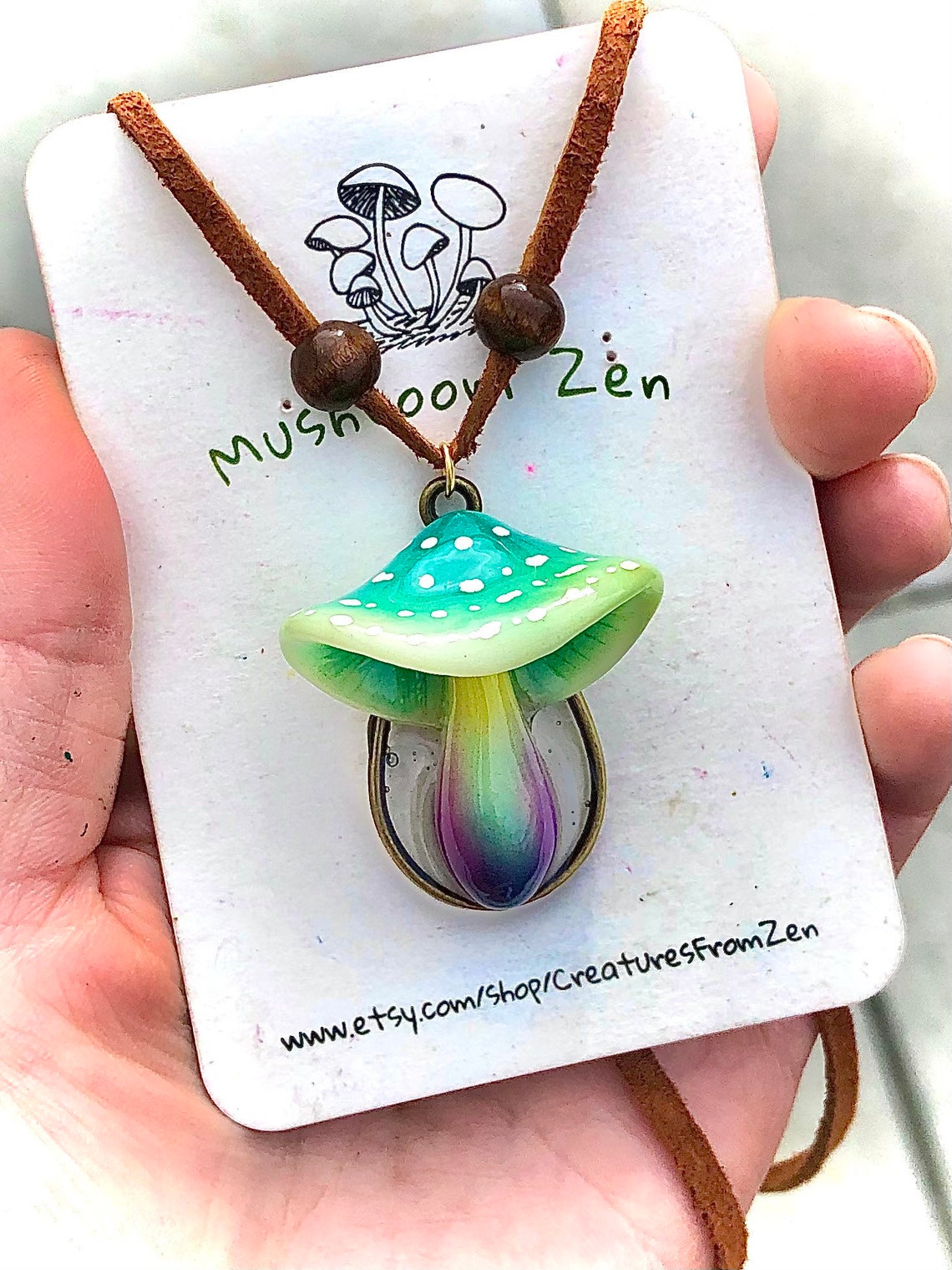 Spotted Teal Gradation Cap Petite Glow in the Dark Mushroom | Etsy