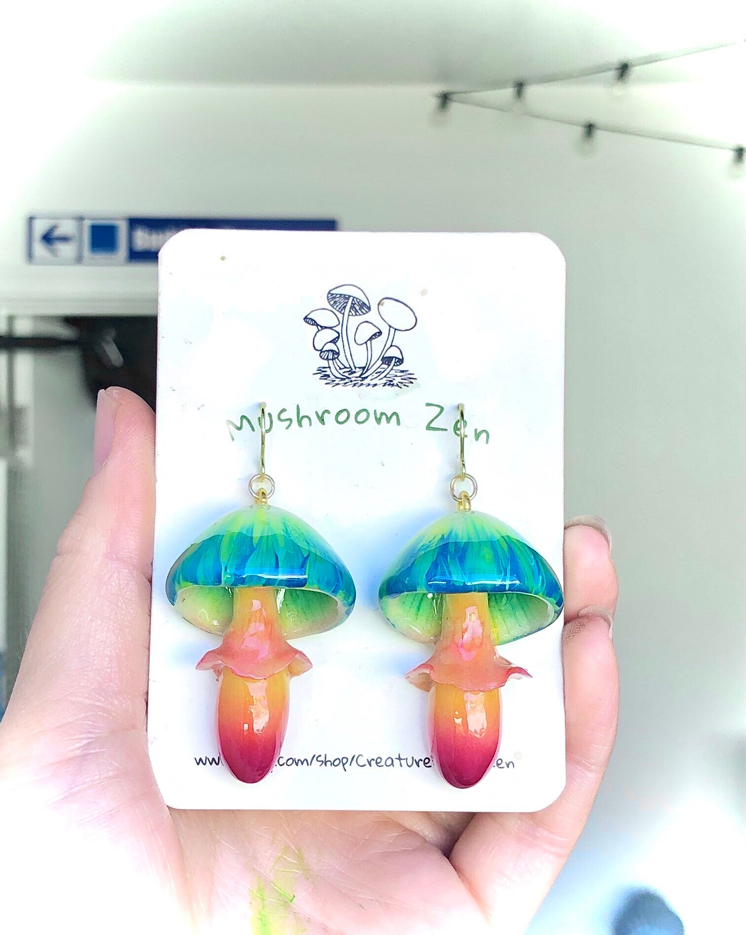 Glow in the Dark Tropical Sunset Vibe Caps 14k Gold Hooks | Etsy