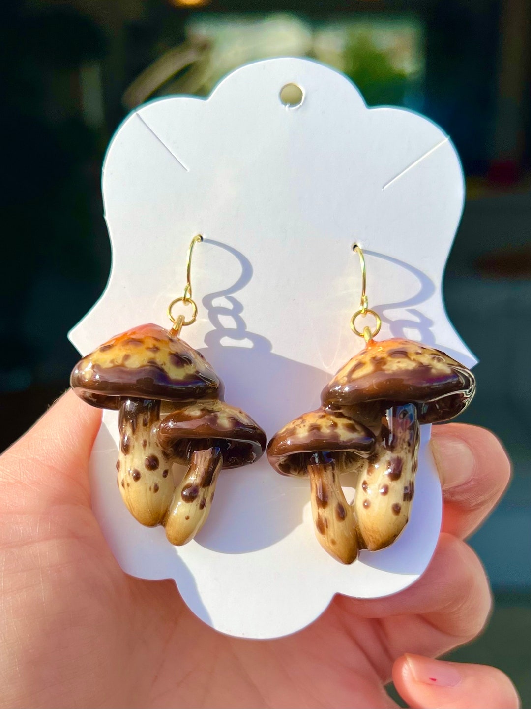 Glow in Dark Exotic Drippy Inky Cap Mushroom Earrings - Etsy