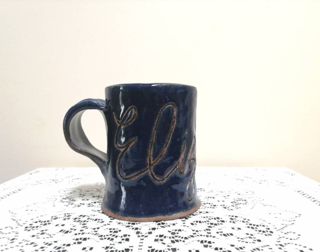 Elizabeth Studio Pottery Name Mug Elizabeth Liz Lizzy Beth Rustic Blue ...