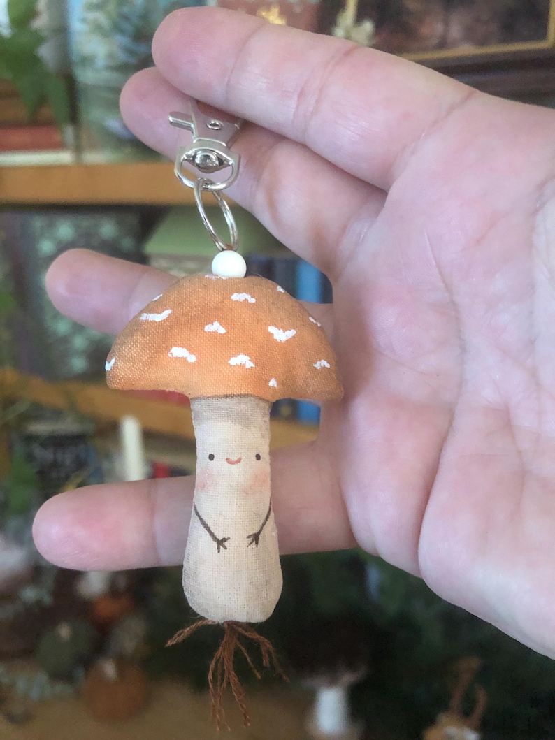 Porte-clés champignon fait main, champignons, amanite mouche, porte ...