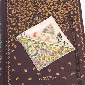 Handmade/slow Stitched Corner Bookmark, Page Marker, Embroidery, Book ...