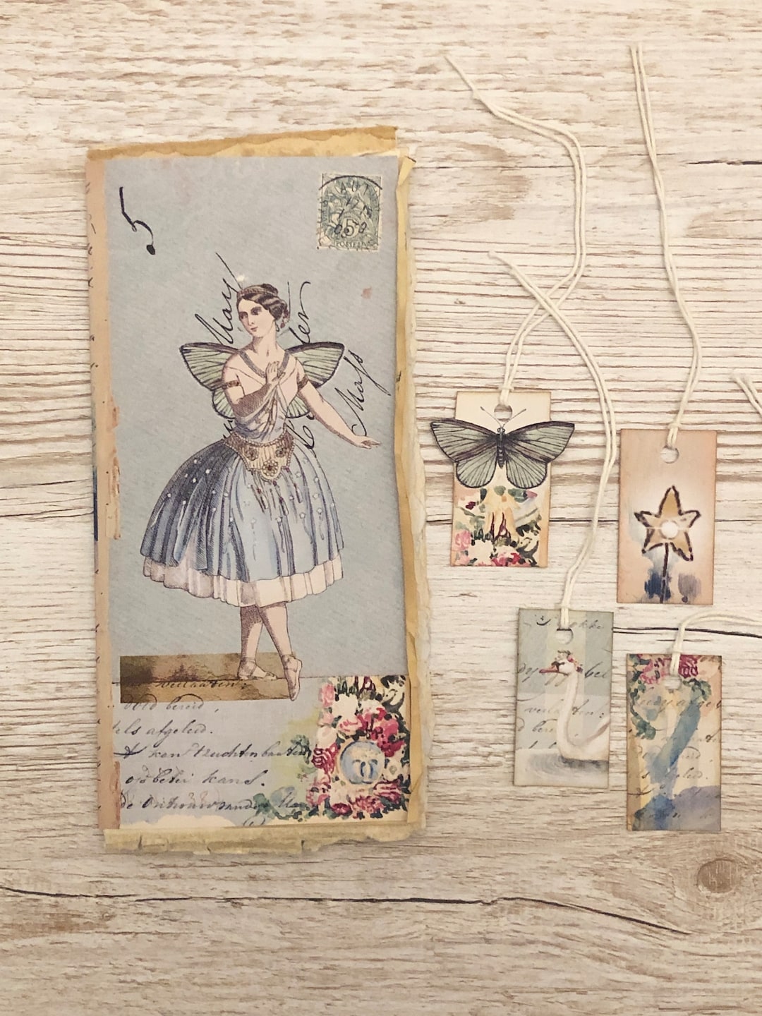 Printable Tall Skinny Junk Journal Cover & Tags, Digital Kit ...