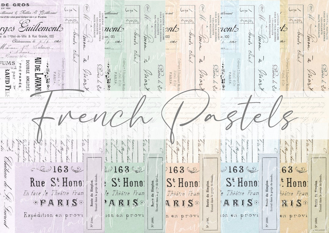 French Pastels-ephemera...vintage Digital Junk Journal Kit, Printable ...