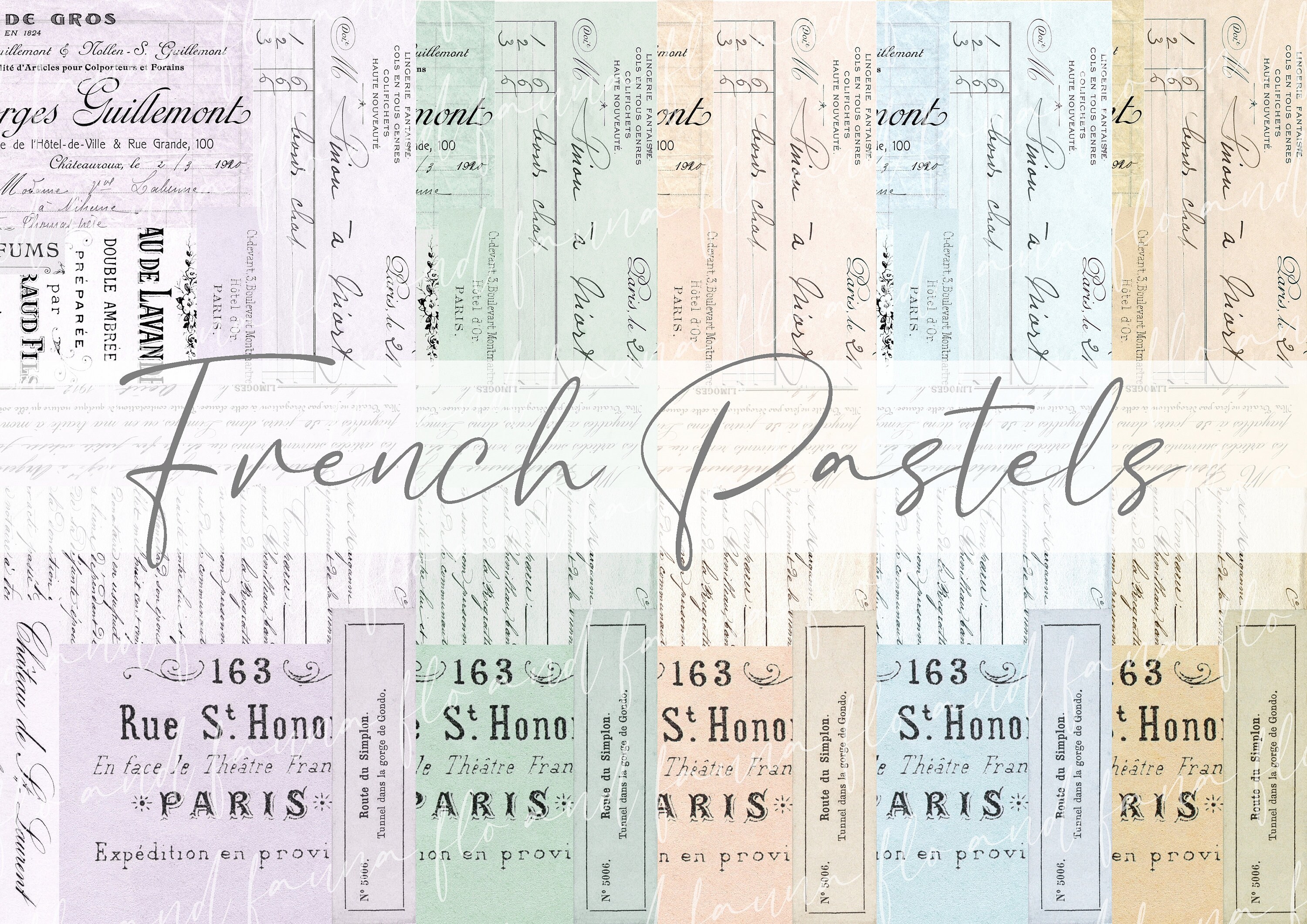 French Pastels-ephemera...vintage Digital Junk Journal Kit - Etsy