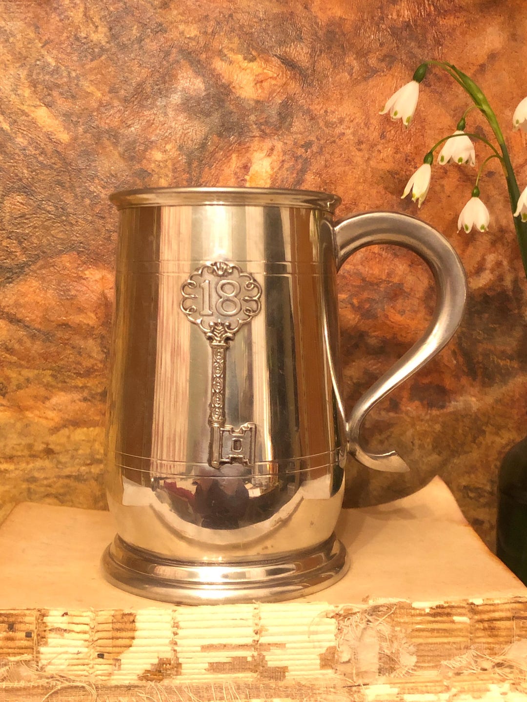 Vintage English Pewter Pint Tankard, Made in Sheffield, 18 Key, Not ...